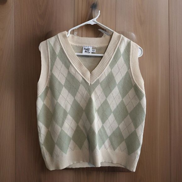 Princess Polly | Sweaters | Princess Polly Sage Green Crop Argyle ...